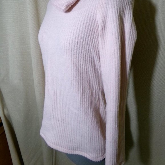 Hand Crafted | Sweaters | Fleece Ribbed Knit Sweater Top Xs Baby Pink ...